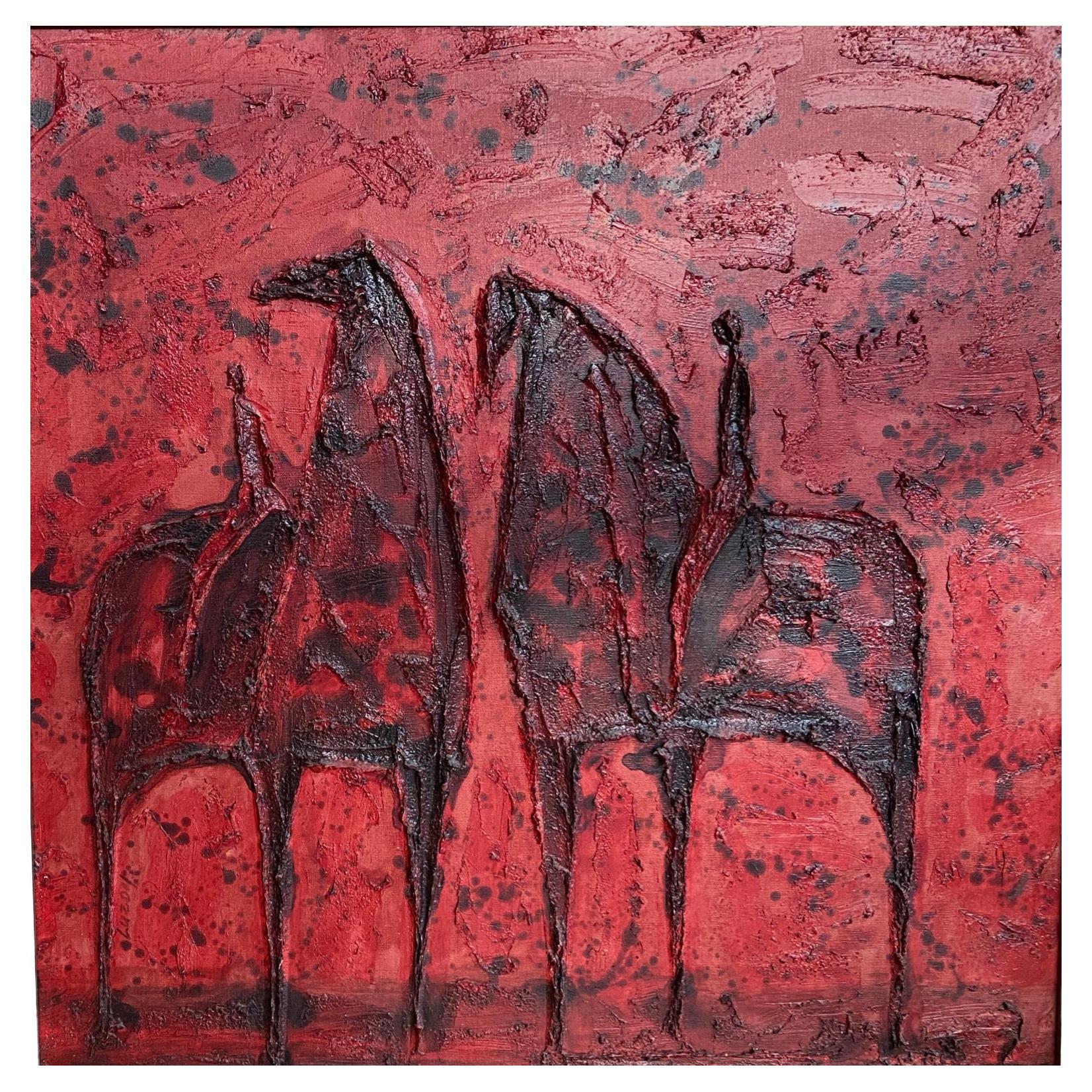 1960s Large Abstract Oil on Canvas by Stephen Kaye at 1stDibs