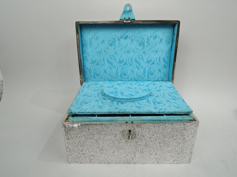 Large American Art Nouveau Sterling Silver Jewel Casket For Sale at 1stDibs