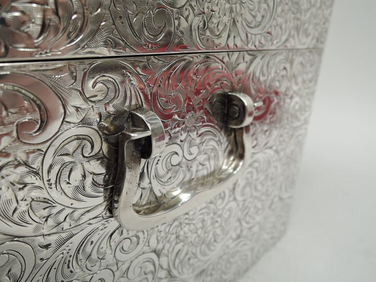 Large American Art Nouveau Sterling Silver Jewel Casket For Sale at 1stDibs