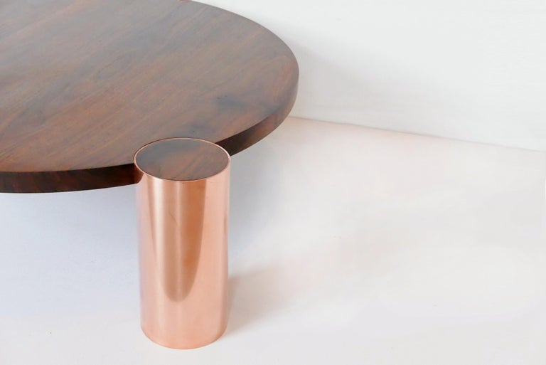 Black Walnut 48" Coffee Table with Copper Feature Leg by Hinterland ...