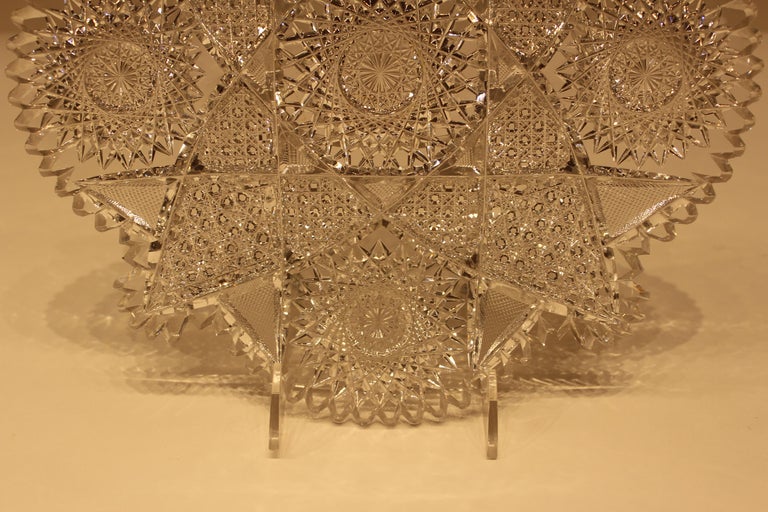Large American Brilliant Cut Glass Tray at 1stDibs
