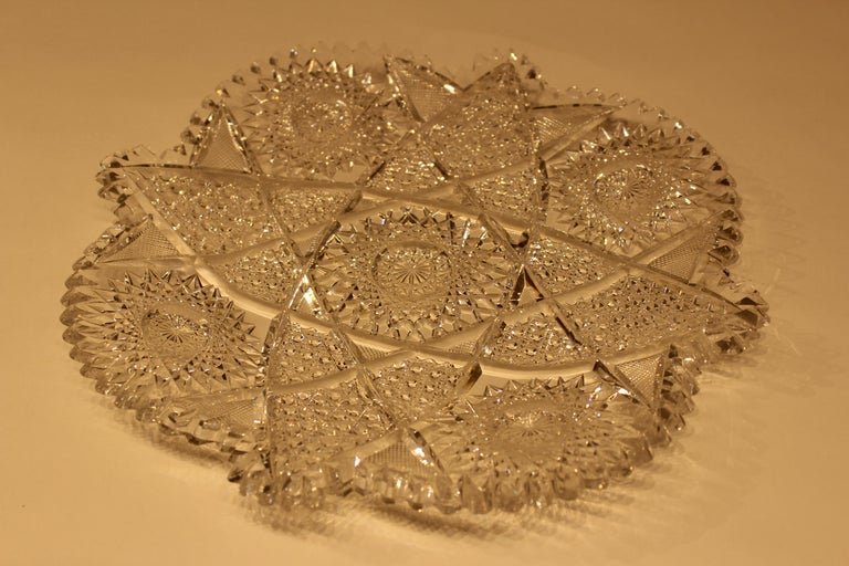 Large American Brilliant Cut Glass Tray at 1stDibs