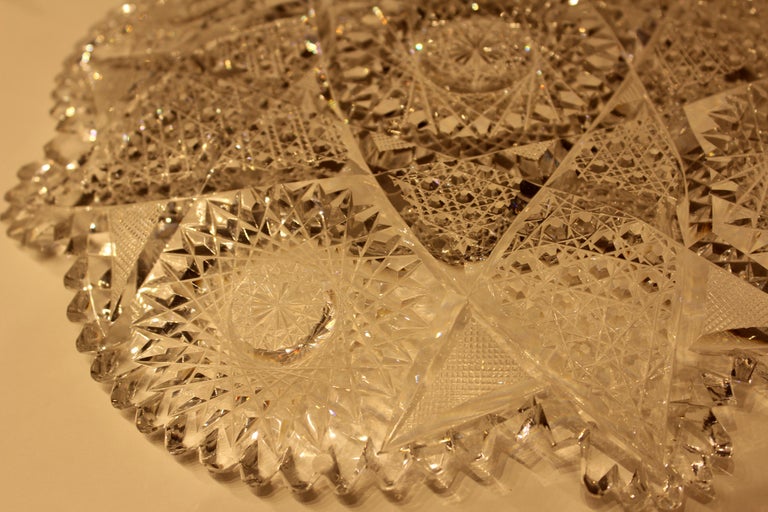 Large American Brilliant Cut Glass Tray at 1stDibs