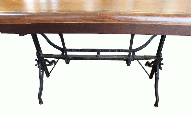 Large American Drafting Table Iron Base/Adjustable at 1stDibs