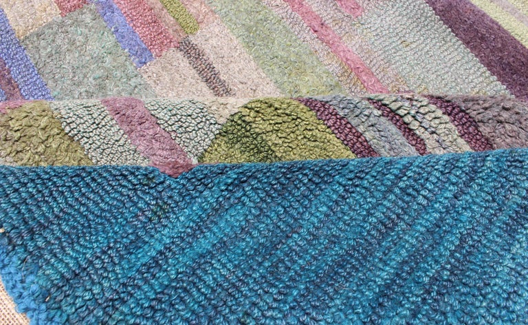 Large American Hooked Rug by George Wells with a Modern Design and ...