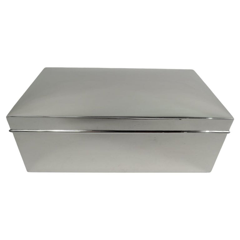 Large American Modern Sterling Silver Cigar Box, Made by Andrew Taylor ...
