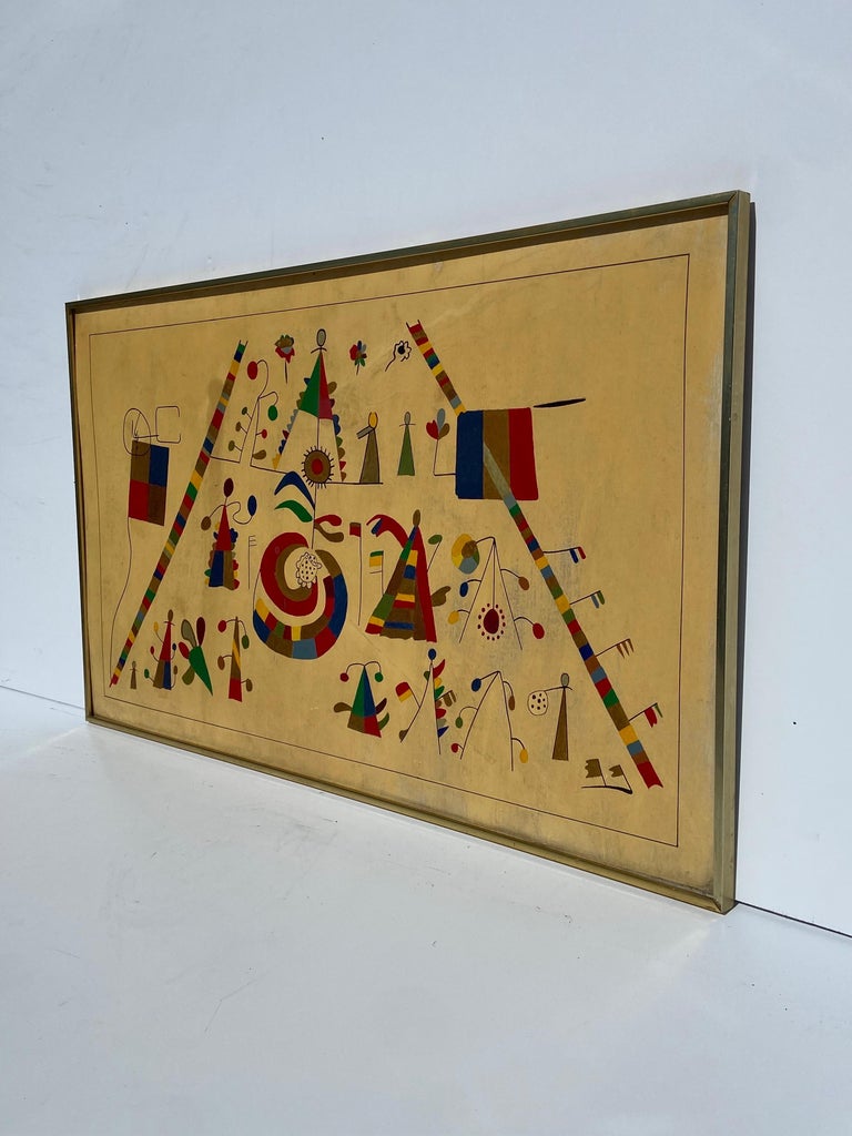 Large American Outsider Abstract Art Vintage Painting Mid-20th Century ...