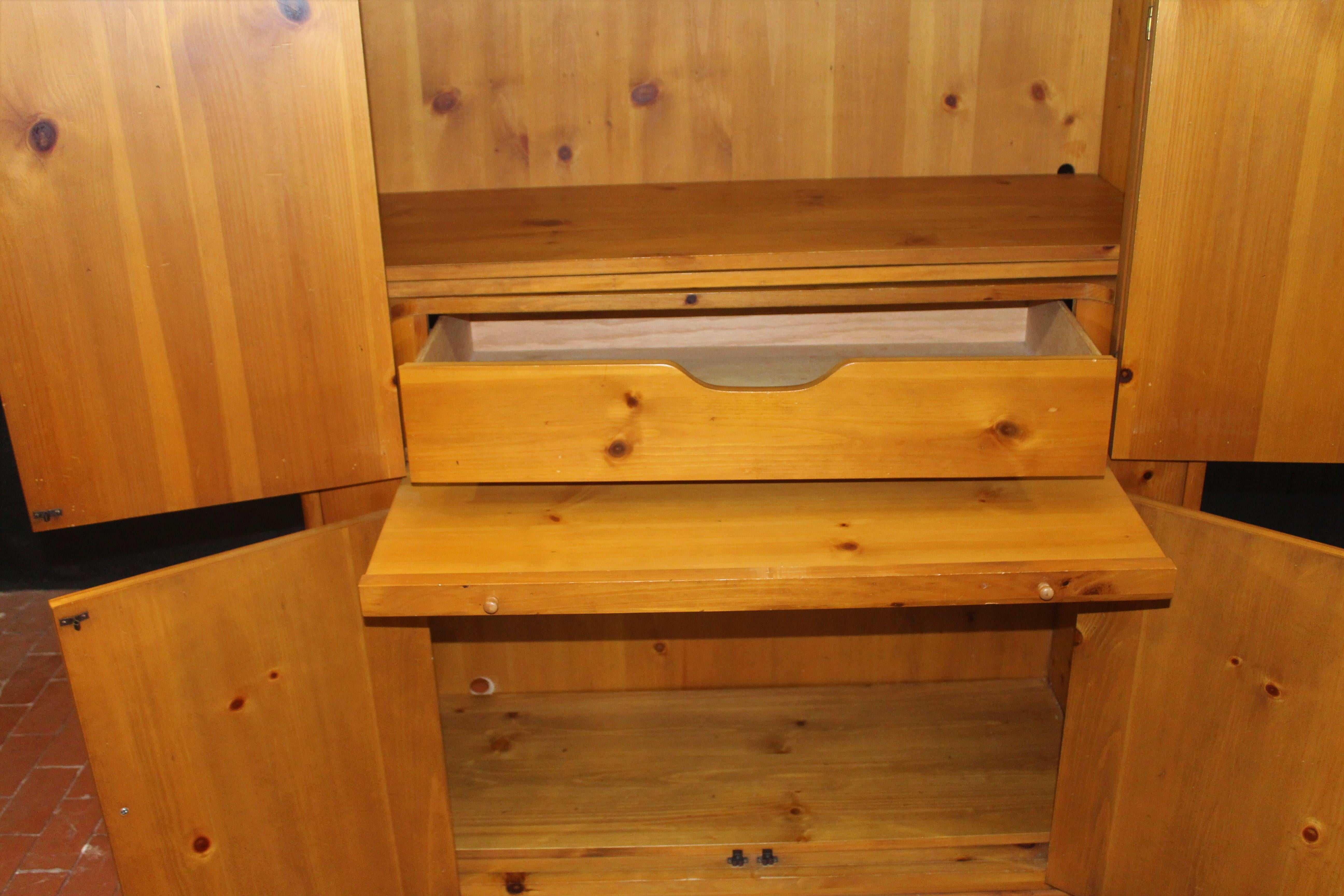 Large American Pine Entertainment and Storage Cabinet by Lane at ...