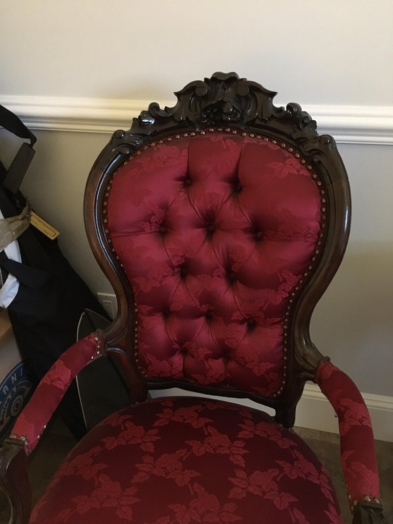 Large American Rococo Revival Rosewood Parlor Armchair, Mid-19th ...