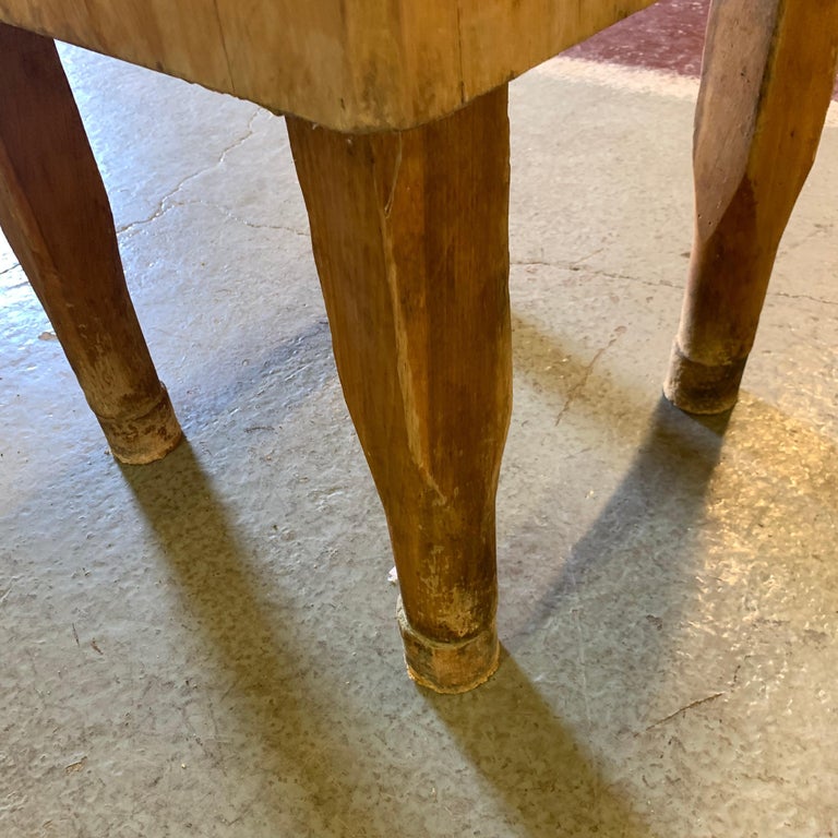 Large American Square Butchers Block Table at 1stDibs