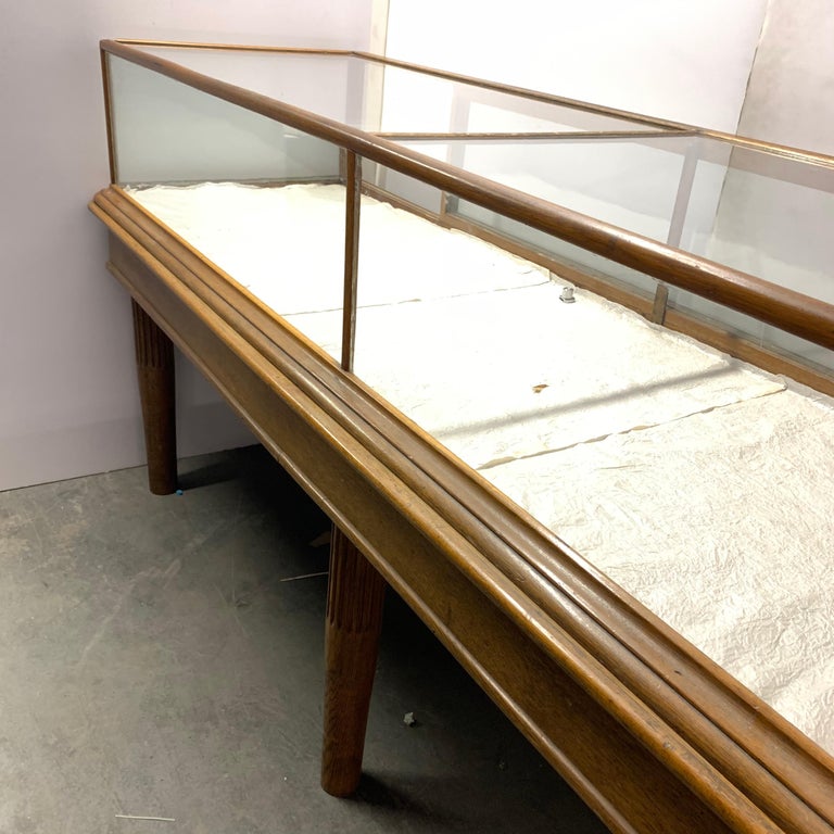 Large American Two-Piece Floor Display Case Cabinet at 1stDibs