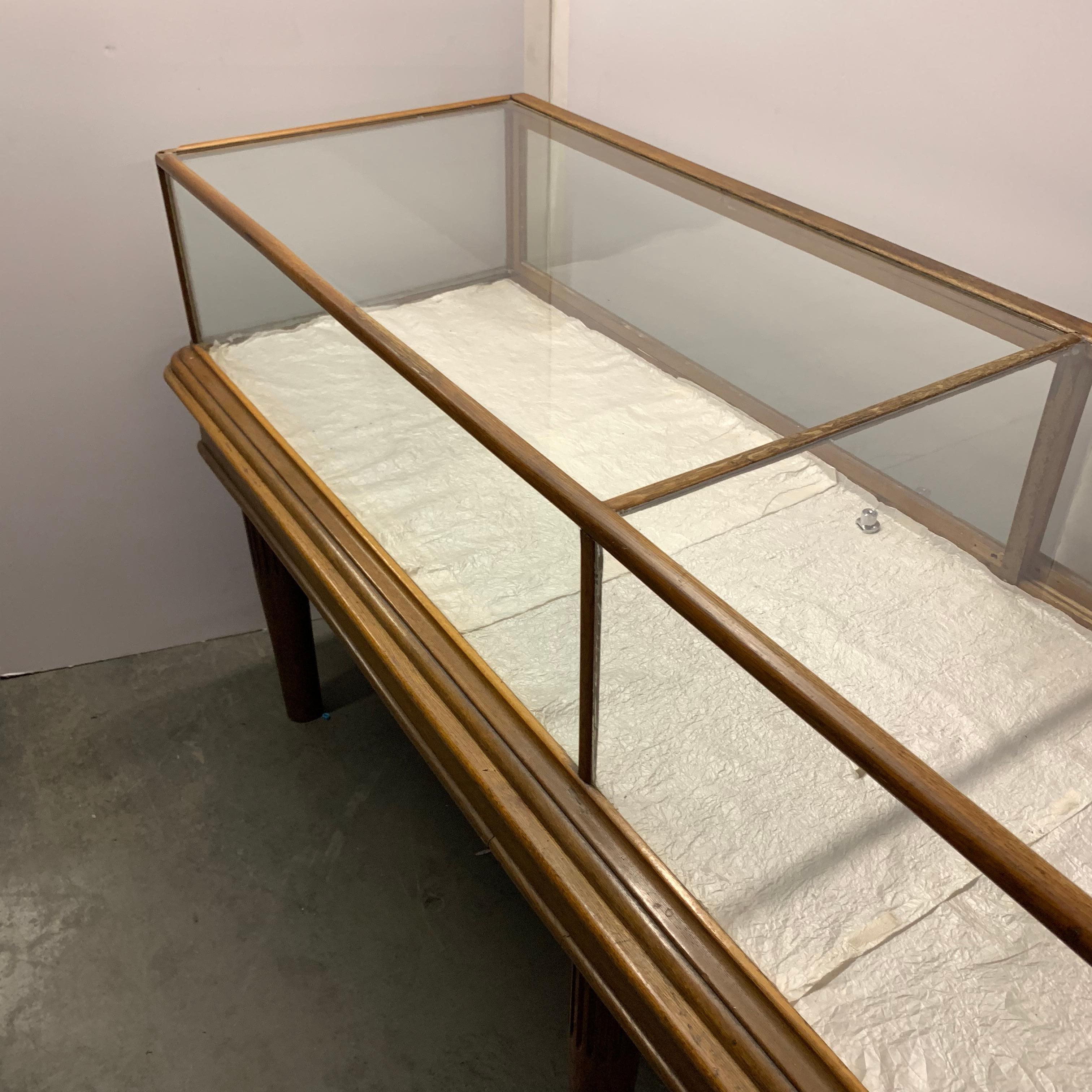 Large American Two-Piece Floor Display Case Cabinet at 1stDibs