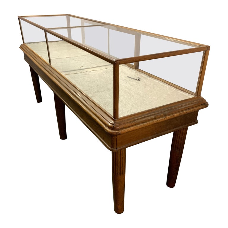 Large American Two-Piece Floor Display Case Cabinet at 1stDibs