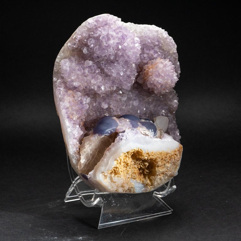 Large Amethyst Crystal Cluster with Purple Fluorite For Sale at 1stDibs