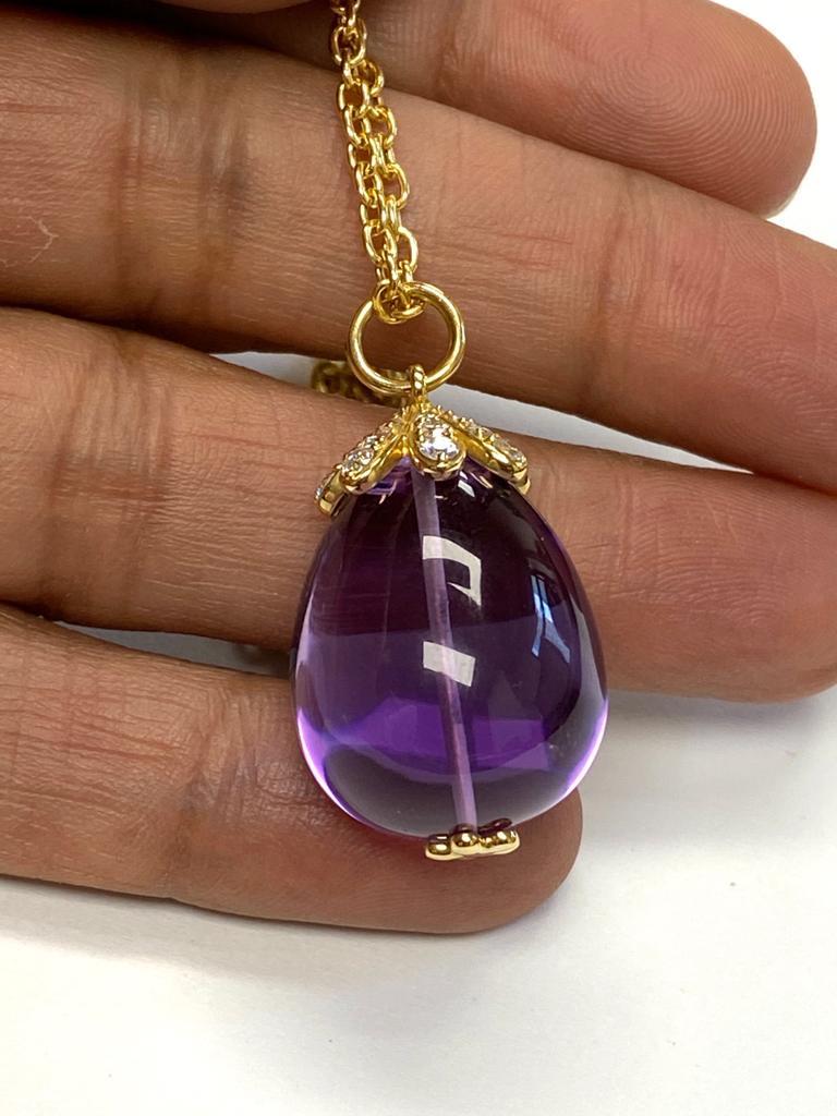 Goshwara Amethyst Drop Pendant For Sale at 1stDibs