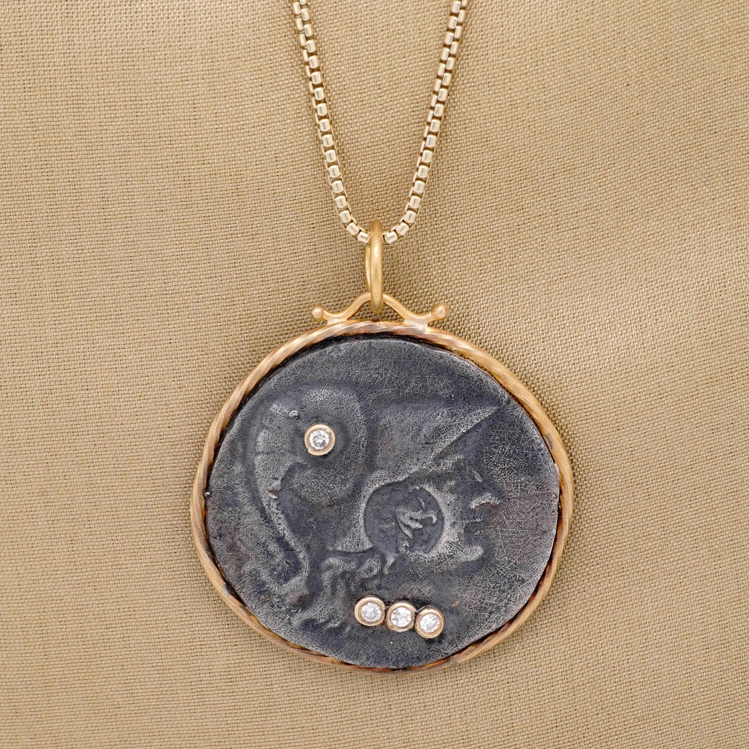 Large Ancient Greek Coin of Athena, Goddess of Wisdom and War, with ...