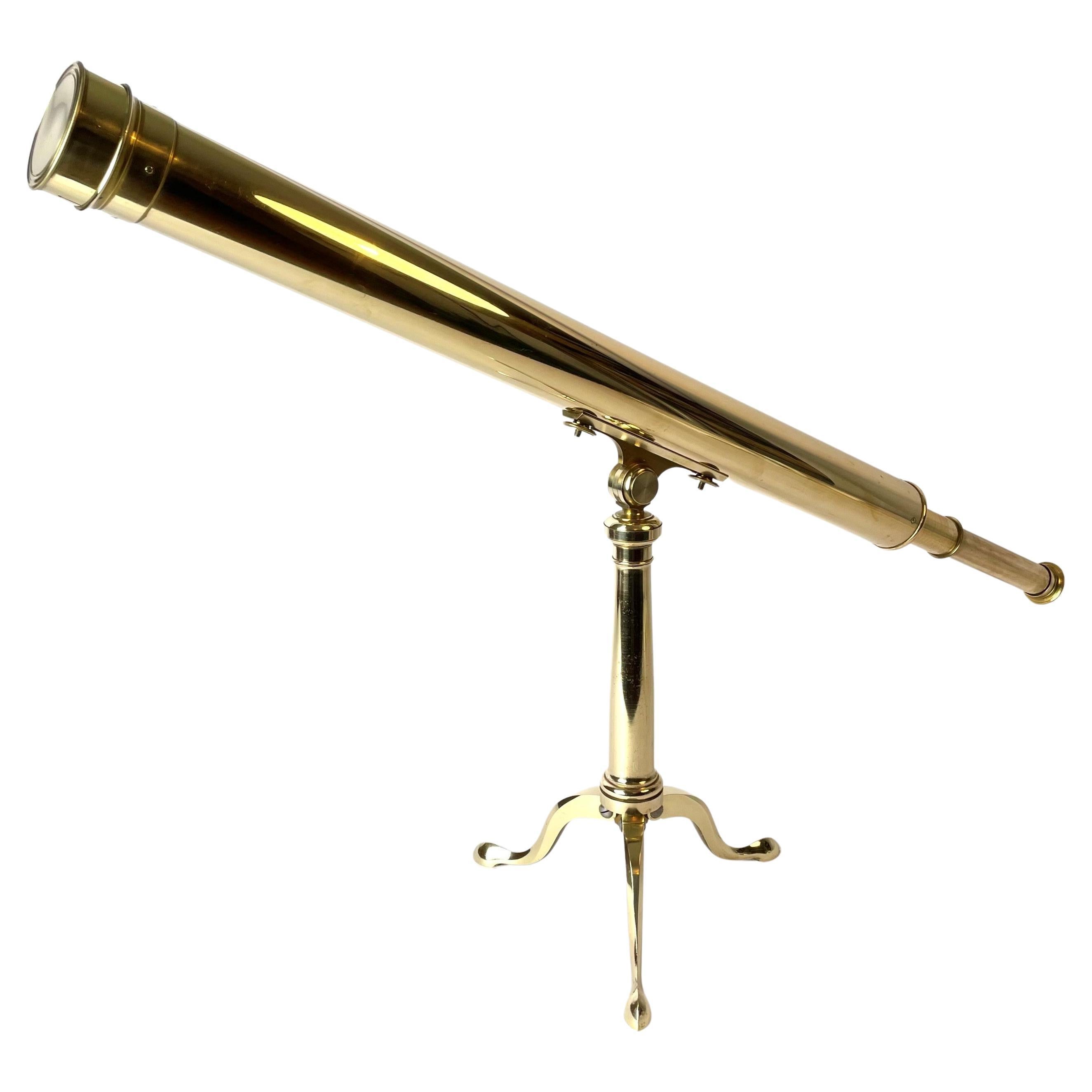 Early 19th Century English Brass Telescope with Folding Tripod For Sale ...