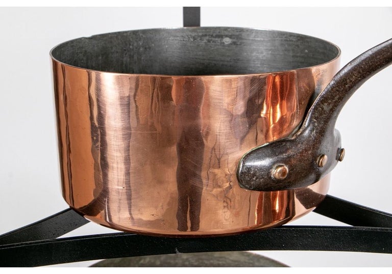 Large and Fine Collection of Antique Copper Cooking Vessels on Iron ...