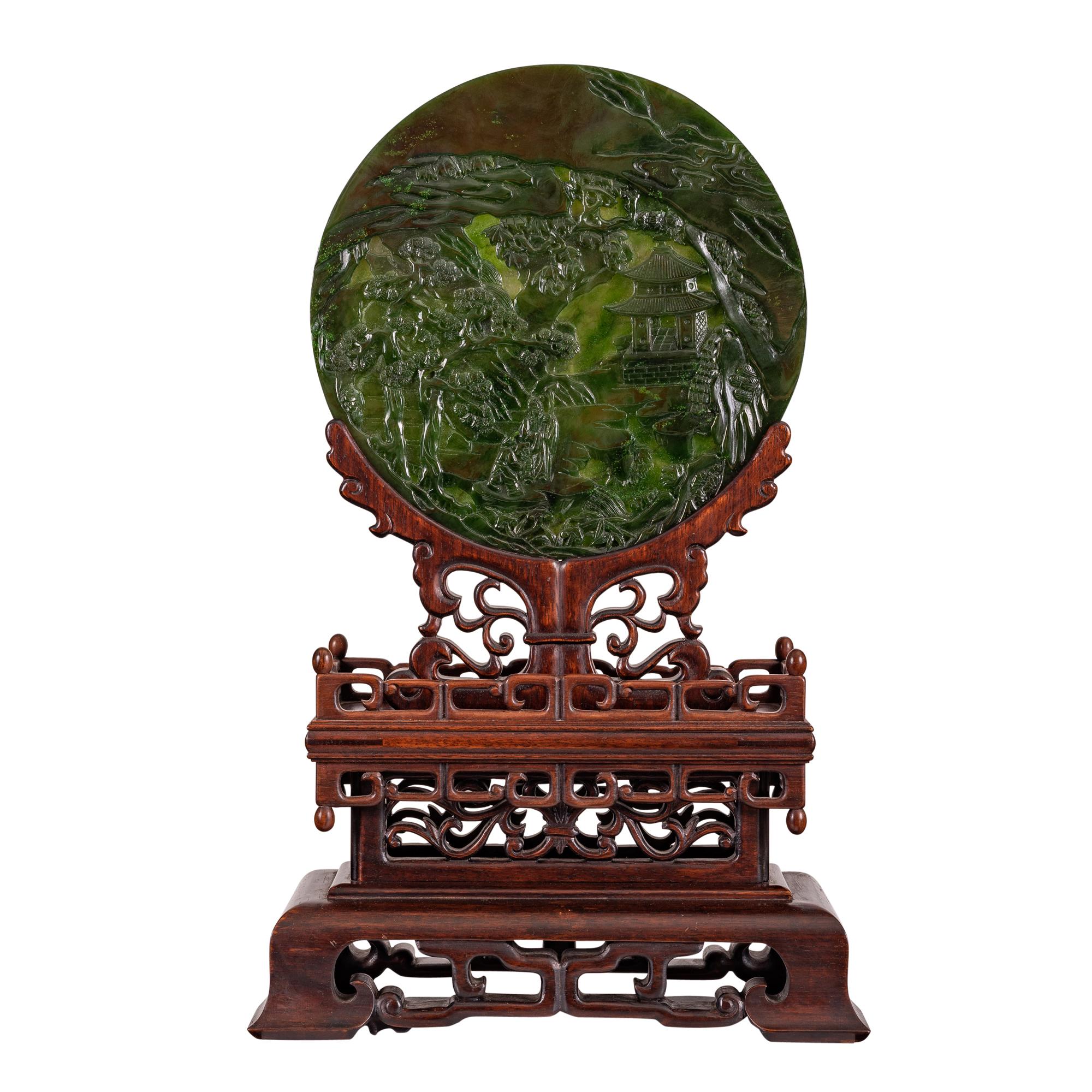 Large and Fine Pair of Jade Screens, Chinese at 1stDibs