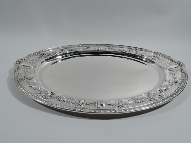 Large and Heavy Antique Gorham Sterling Silver Serving Tray For Sale at ...