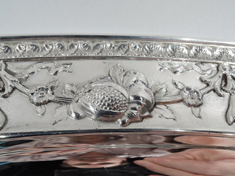 Large and Heavy Antique Gorham Sterling Silver Serving Tray For Sale at ...