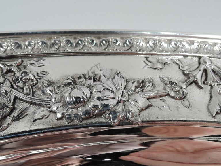 Large and Heavy Antique Gorham Sterling Silver Serving Tray For Sale at ...