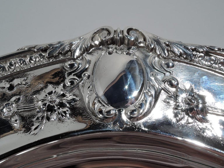 Large and Heavy Antique Gorham Sterling Silver Serving Tray For Sale at ...
