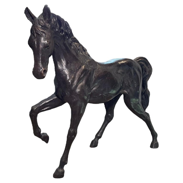 Large and Heavy Patinated Bronze Sculpture/Statue of a Horse For Sale ...