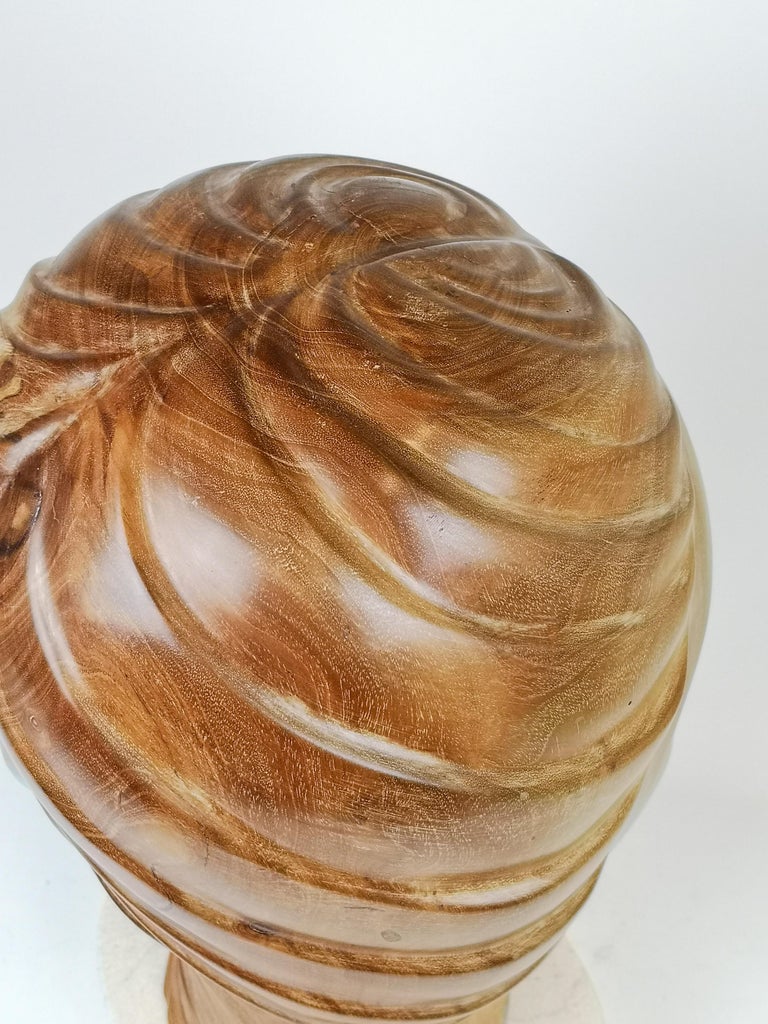 Large and Heavy Sculpture of a Female Face in Mahogany For Sale at 1stDibs