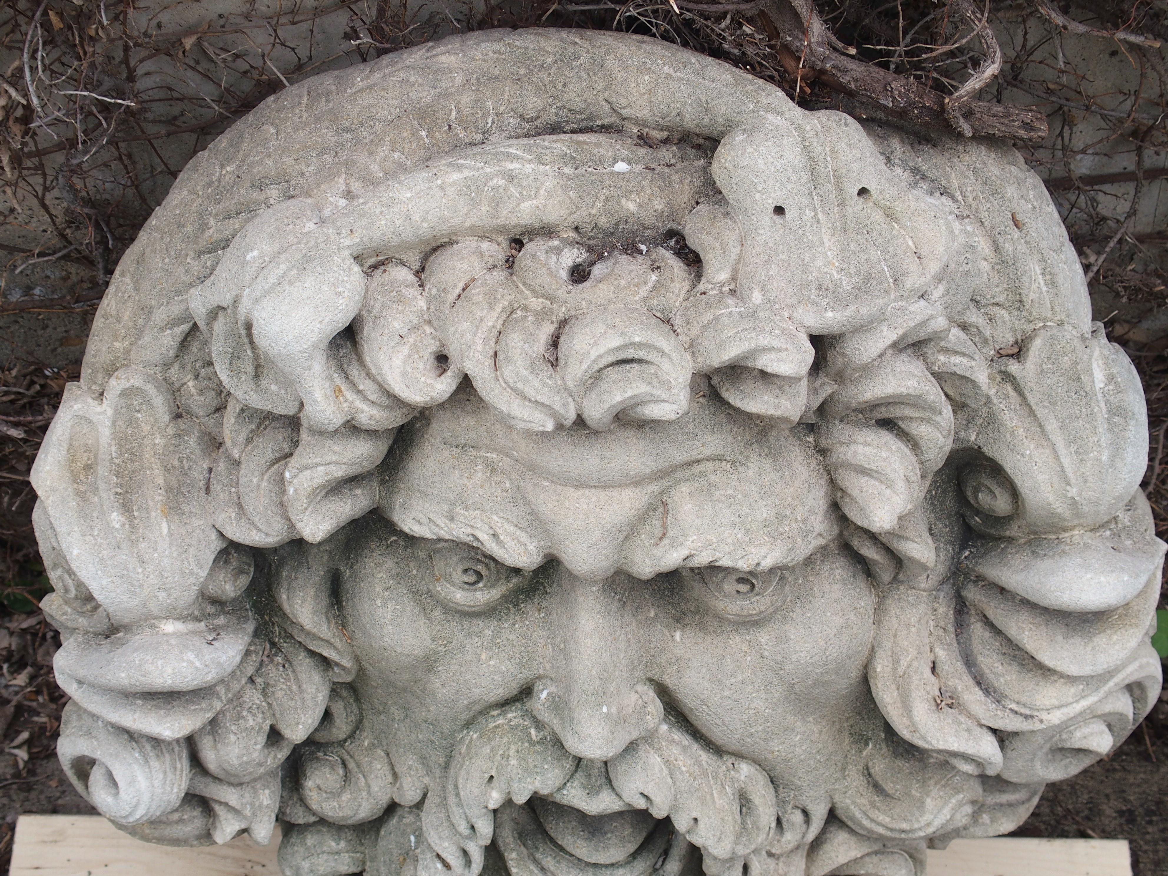 Large and Impressive Italian Carved Neptune Wall Sculpture or Fountain ...