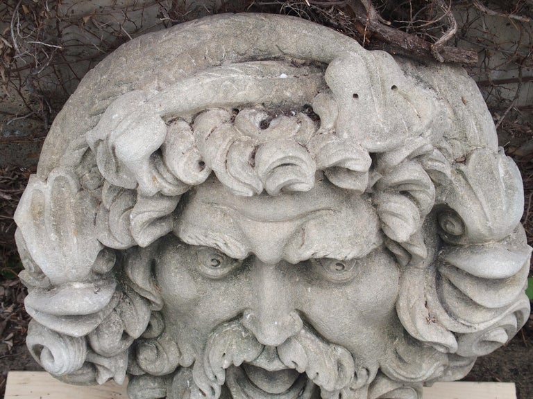 Large and Impressive Italian Carved Neptune Wall Sculpture or Fountain ...