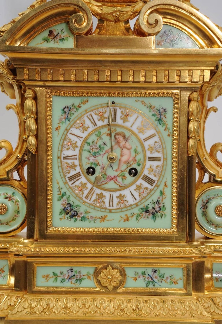 Large and Magnificent Ormolu and Sèvres Porcelain Clock by Achille ...