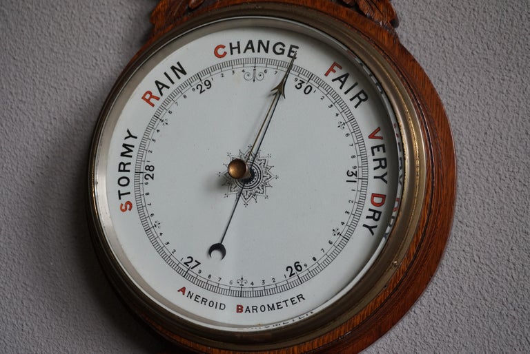 Large and Mint Condition Antique English Carved Oak and Porcelain Wall ...