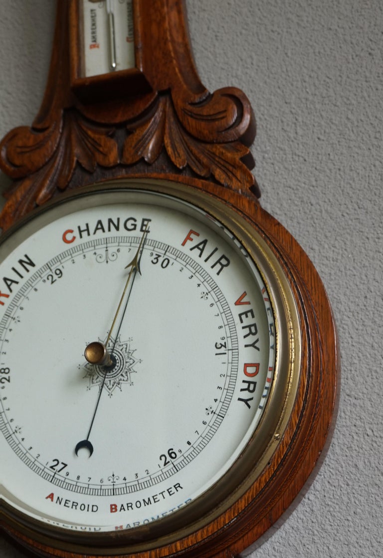 Large and Mint Condition Antique English Carved Oak and Porcelain Wall ...