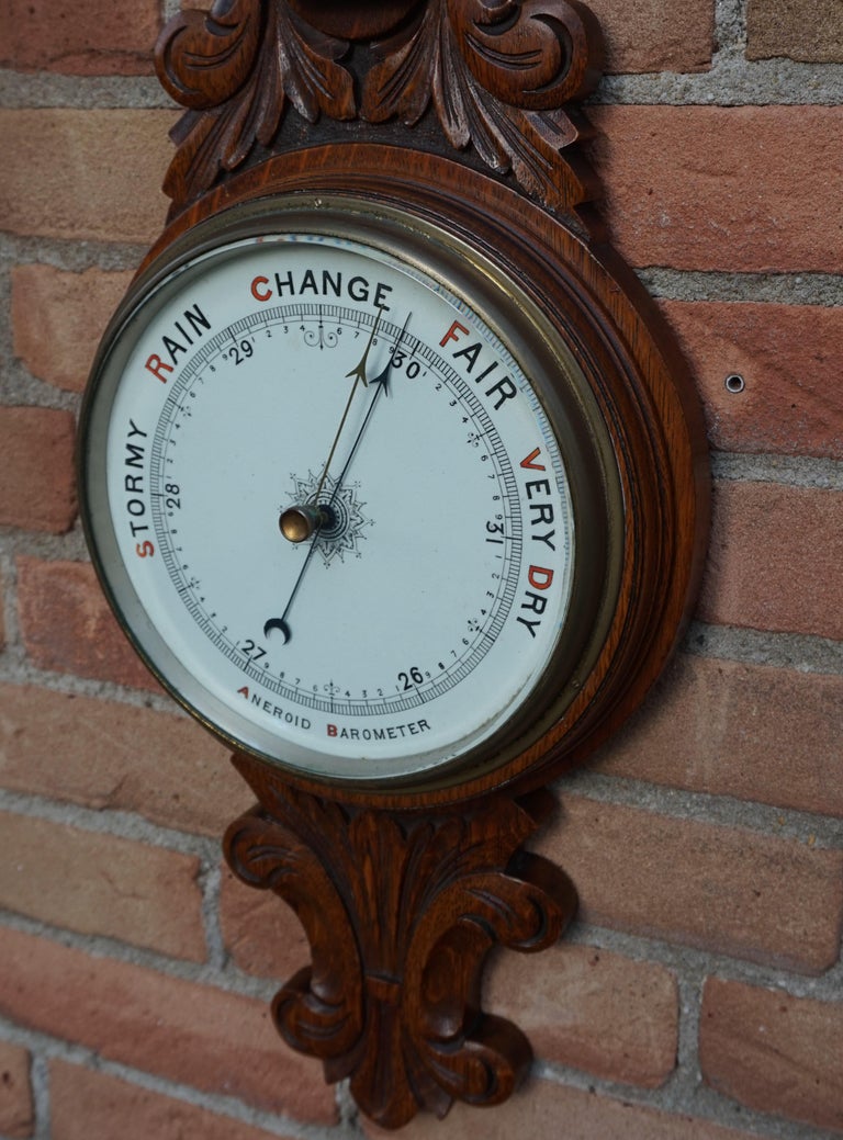 Large and Mint Condition Antique English Carved Oak and Porcelain Wall ...