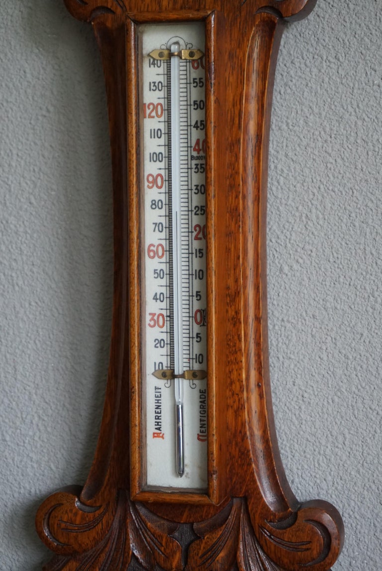 Large and Mint Condition Antique English Carved Oak and Porcelain Wall ...