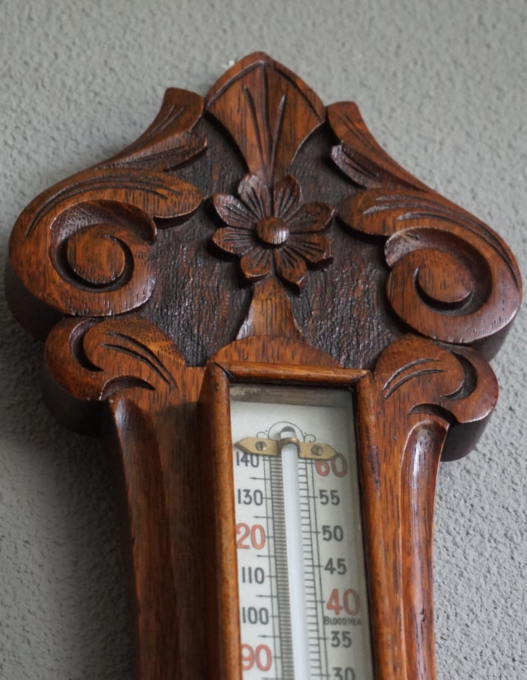 Large and Mint Condition Antique English Carved Oak and Porcelain Wall ...