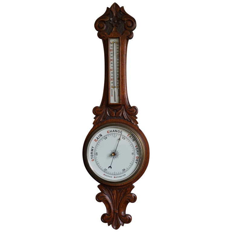 Large and Mint Condition Antique English Carved Oak and Porcelain Wall ...