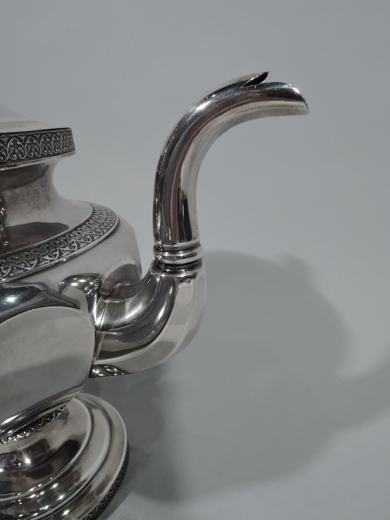 Large and Pretty Antique Coin Silver Teapot by New York Maker Forbes ...