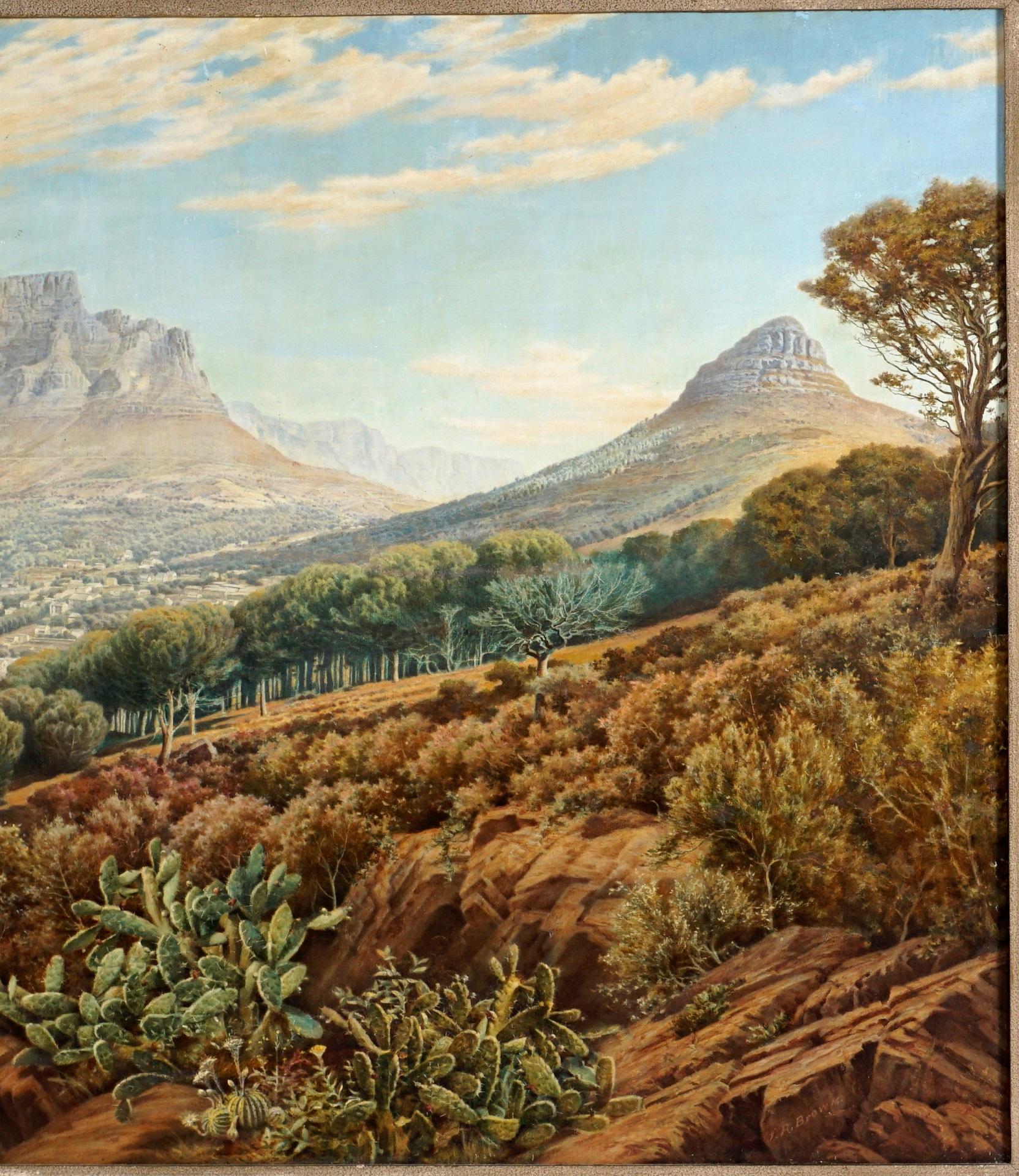 Large and Rare Antique Topographical Painting of Cape Town For Sale at ...