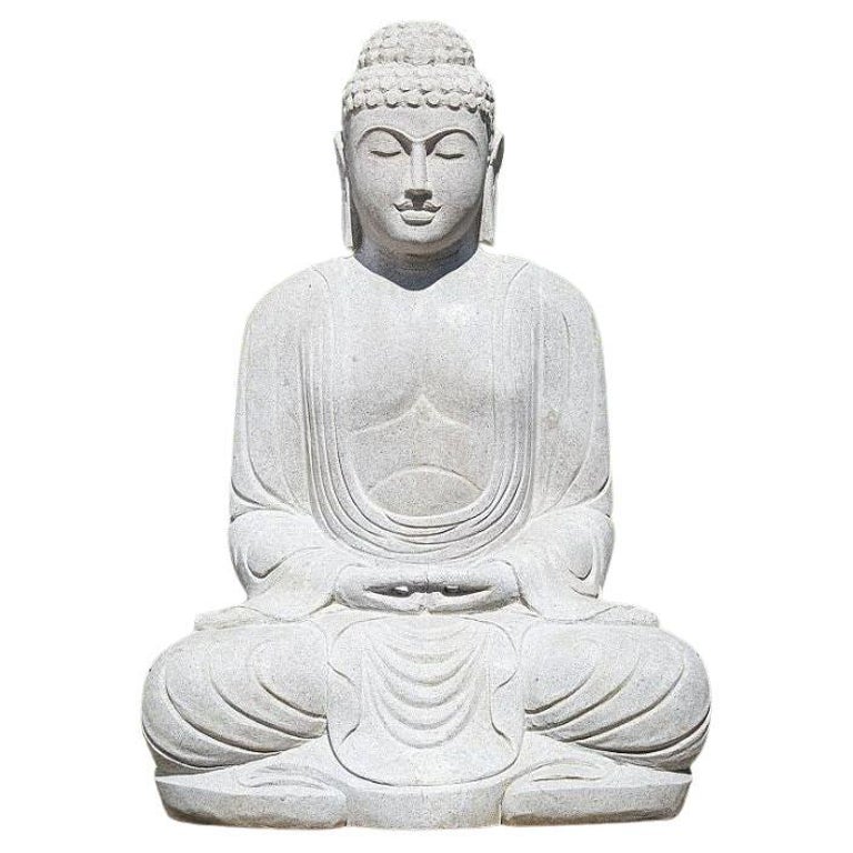 Large andesite stone Buddha statue from Indonesia For Sale at 1stDibs