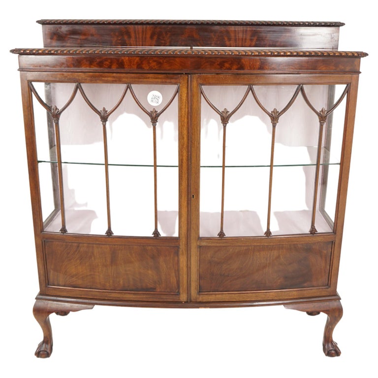 Large Ant, Walnut Bow Front Display Cabinet, China Cabinet, Scotland ...