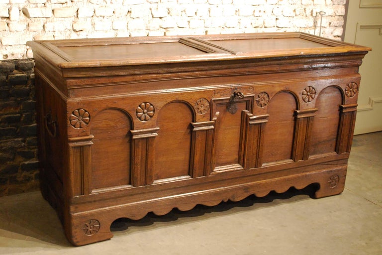 Large Antique 17th Century Hand Carved Oak Dutch Renaissance Chest For ...
