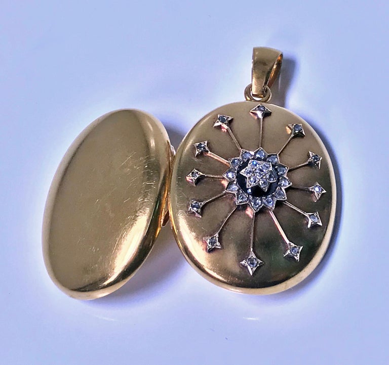 Large Antique 18 Karat Diamond Pendant Locket, circa 1860 at 1stDibs
