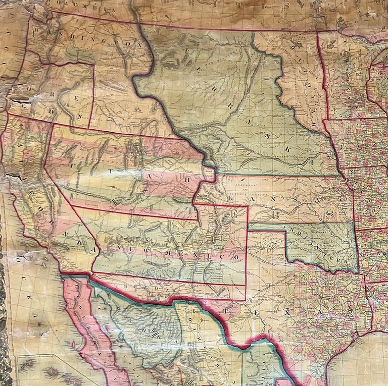 Large Antique 1859 Map of North America For Sale at 1stDibs