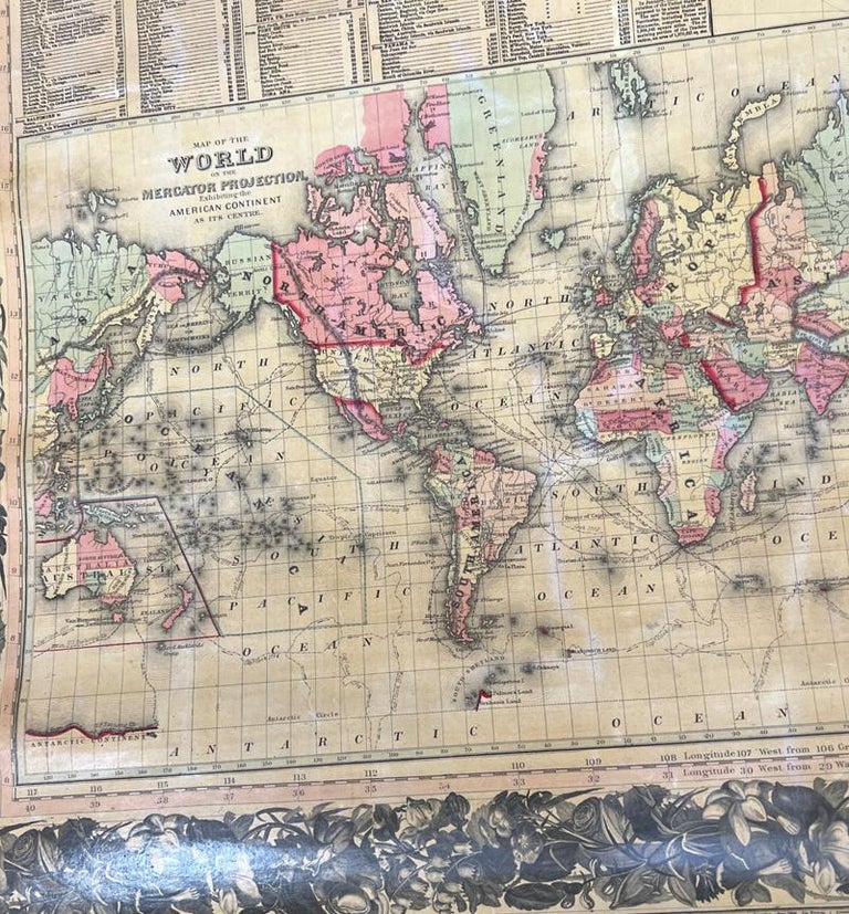 Large Antique 1859 Map of North America For Sale at 1stDibs