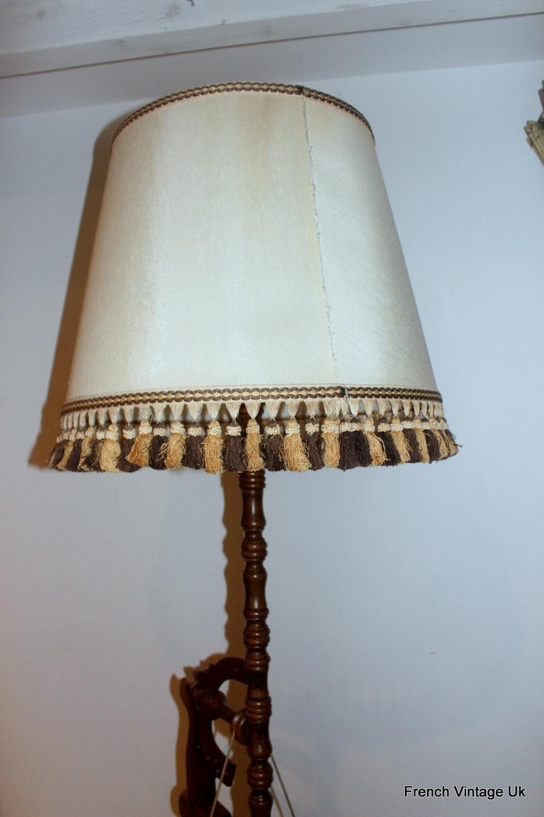 Large Antique 18th C. Italian Art Decor Floor Lamp Spinning Wheel with ...