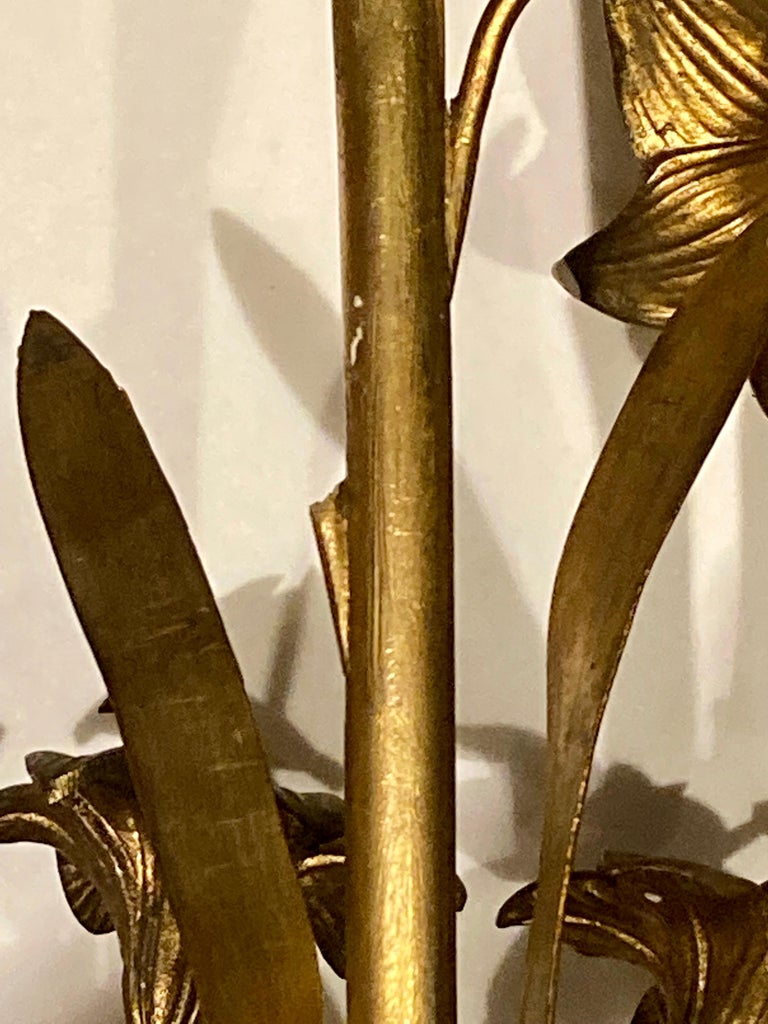 Large Antique 19th Century French Floral Church Wall Scone in Brass for ...
