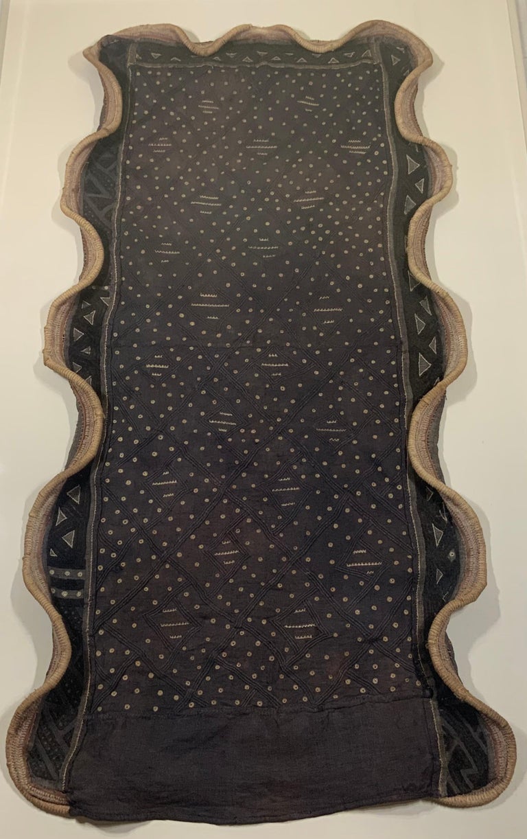Large Antique African Kuba Textile Museum Mount in Lucite Shadowbox ...