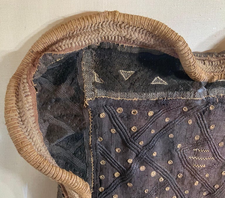 Large Antique African Kuba Textile Museum Mount in Lucite Shadowbox ...